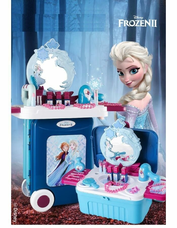 Игровой набор салон красоты для девочек, детский набор с зеркалом, Холодное сердце, Эльза, игрушечная косметика