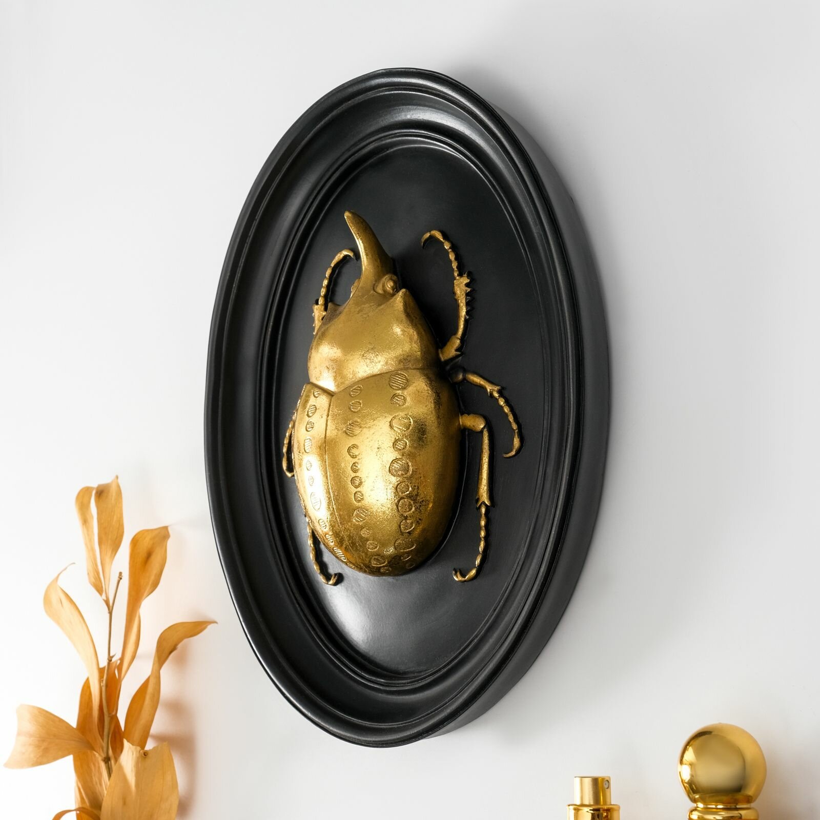 Панно интерьерное "Жук носорог" 21х5х27 см