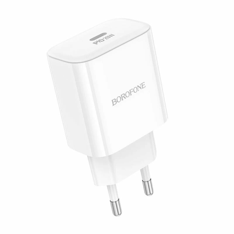 Сетевое зарядное устройство Borofone BA81A 20 Вт USB-C, Быстрая зарядка, PD, белый