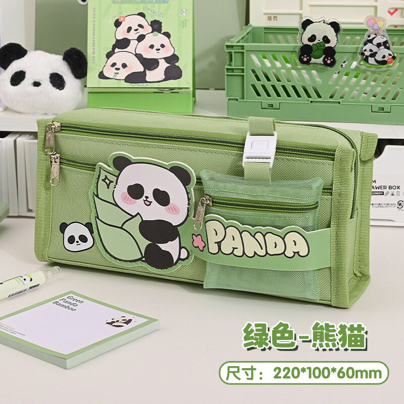 Пенал Kapibala "Зеленая панда", многослойный, устойчивый к загрязнениям