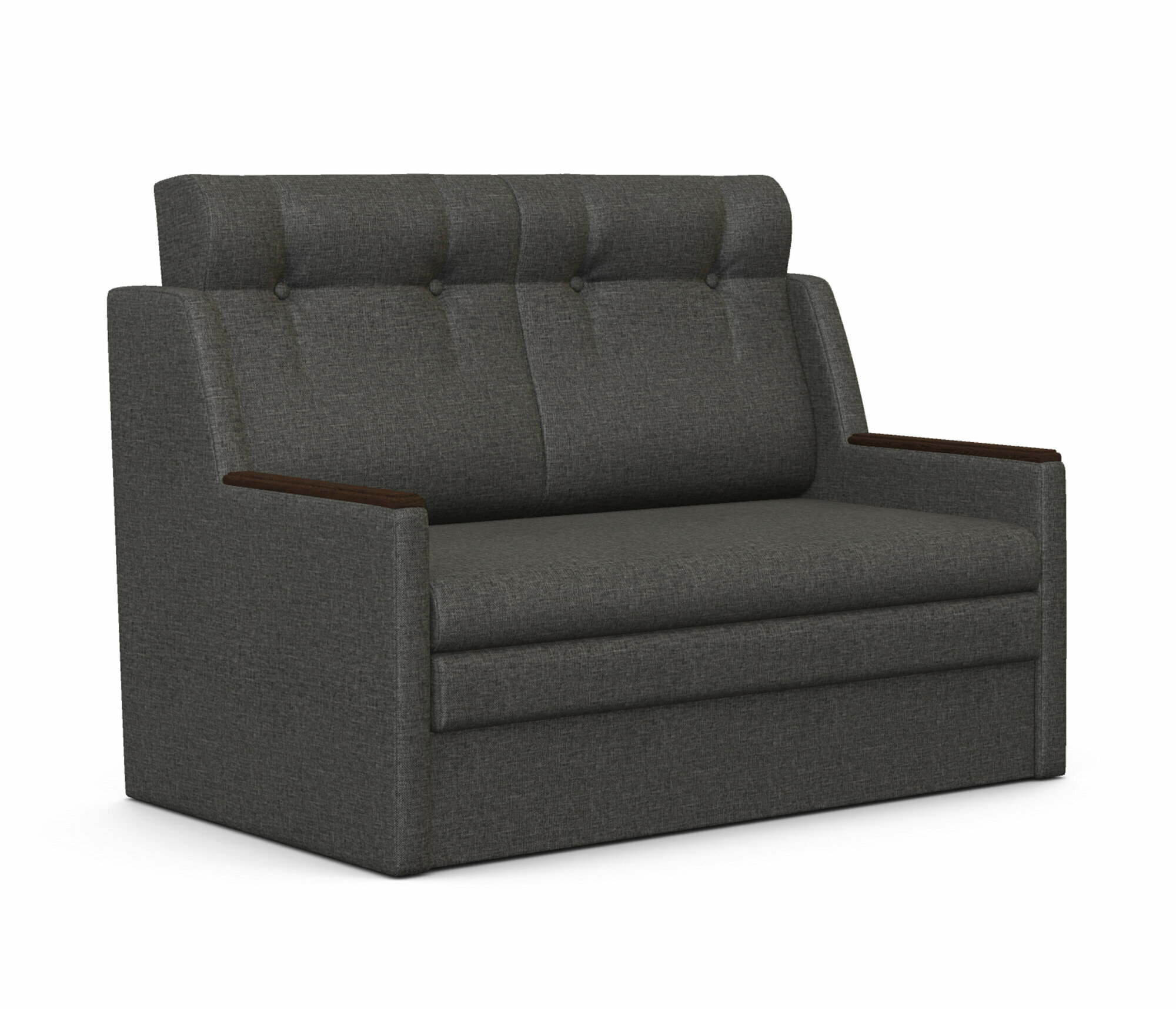 Диван-кровать Классика 2Д, прямой, раскладной, с ящиком для белья, рогожка серый