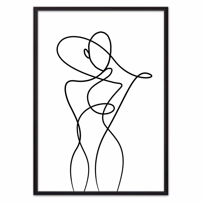 Постер в рамке Набросок Силуэт 5, 40х60 см
