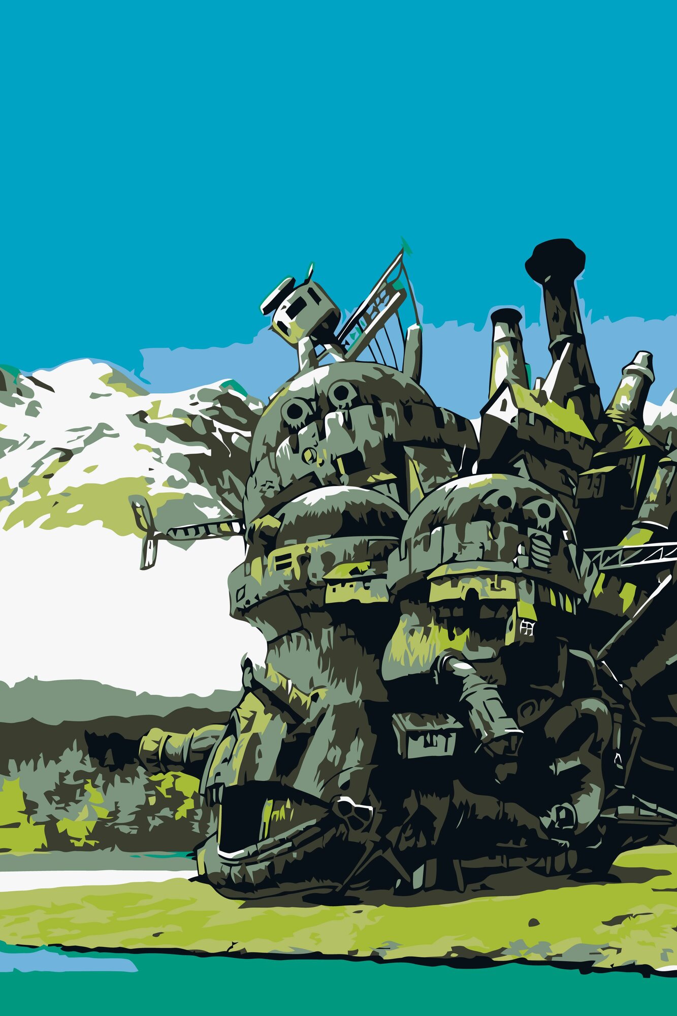 Детская картина по номерам E3046 "Аниме Ходячий замок" 20x30