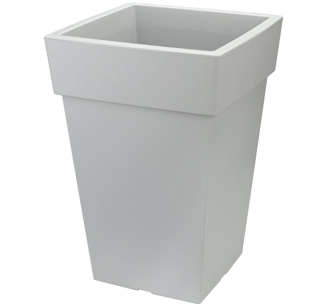 Кашпо тубус с внутренней вставкой 240х240мм, объем 7,5л, цвет французский серый, стильное решение для интерьера и лофта