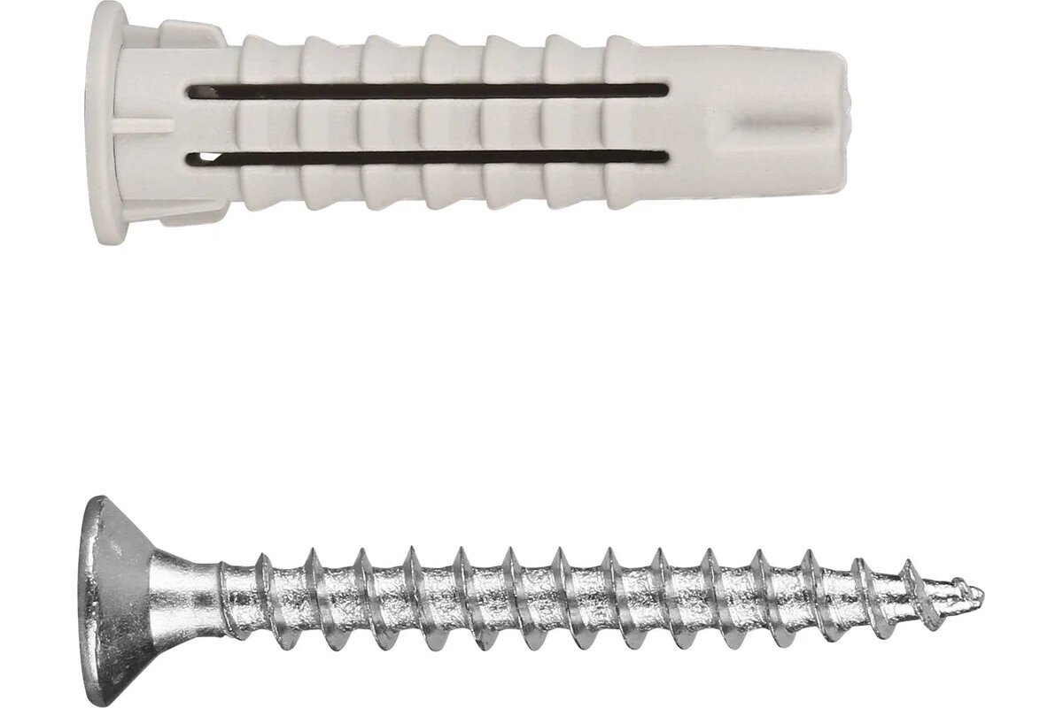 Европартнер PDUN 5x25 универсальный нейлоновый дюбель с шурупом 3,5x30 мм, набор 150 шт
