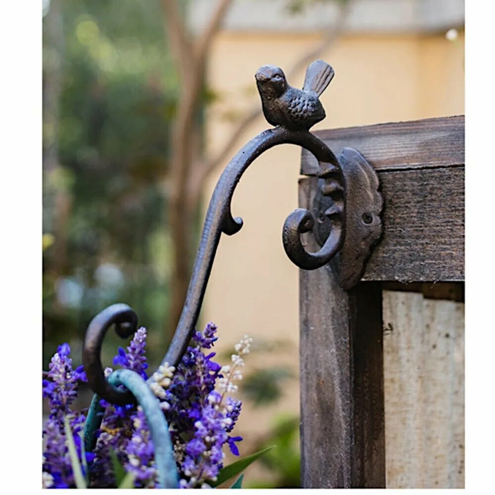 Кронштейн декоративный NDJ, чугун, темно-коричневые, для подвесного кашпо