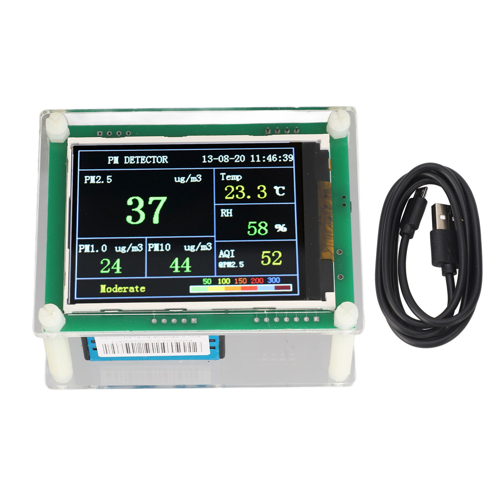 Детектор PM2.5 для мониторинга качества воздуха в помещении PM1.0 PM2.5 PM10 HCHO CO2 Датчик температуры и влажности Версия связи