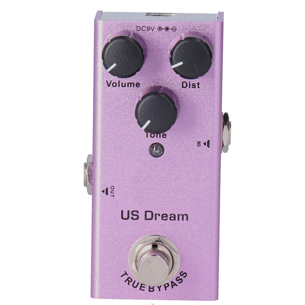 Педаль эффектов дисторшн для электрогитары Mini True Bypass US Dream JDF-4 Purple 9V DC Compact Guitar Effects