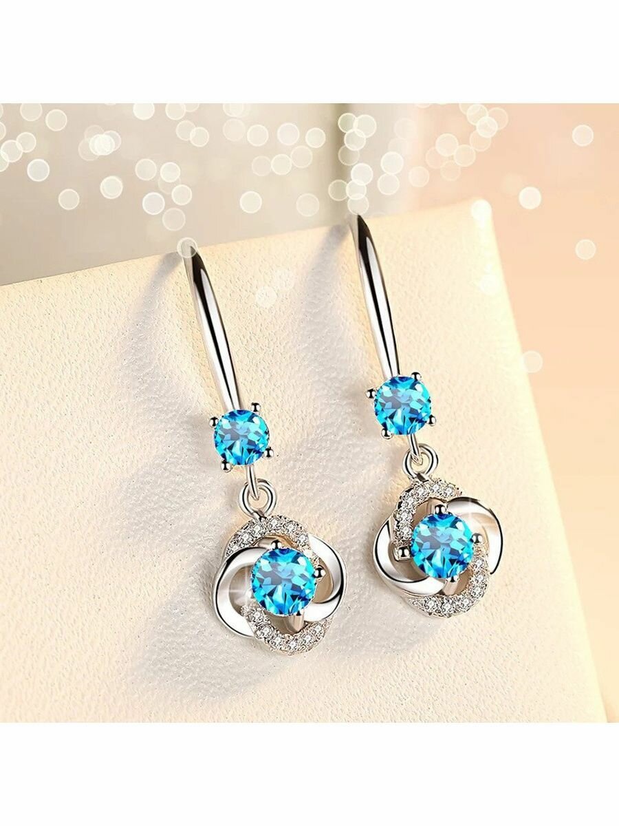 Серьги пусеты, кристалл