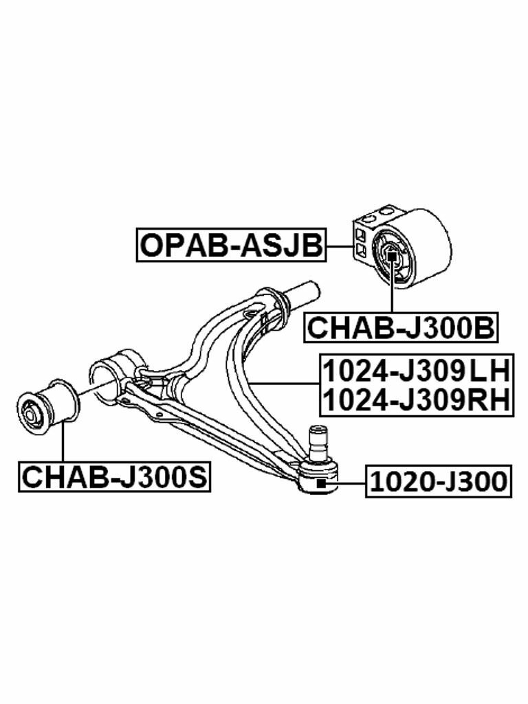 Сайлентблок передний переднего рычага CHEVROLET, HOLDEN CHAB-J300S FEBEST.
