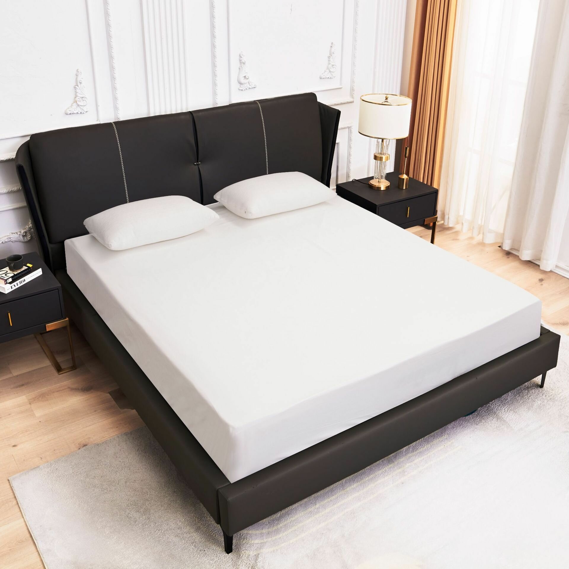 Универсальный водонепроницаемый наматрасник, 200x220см, высота 30см