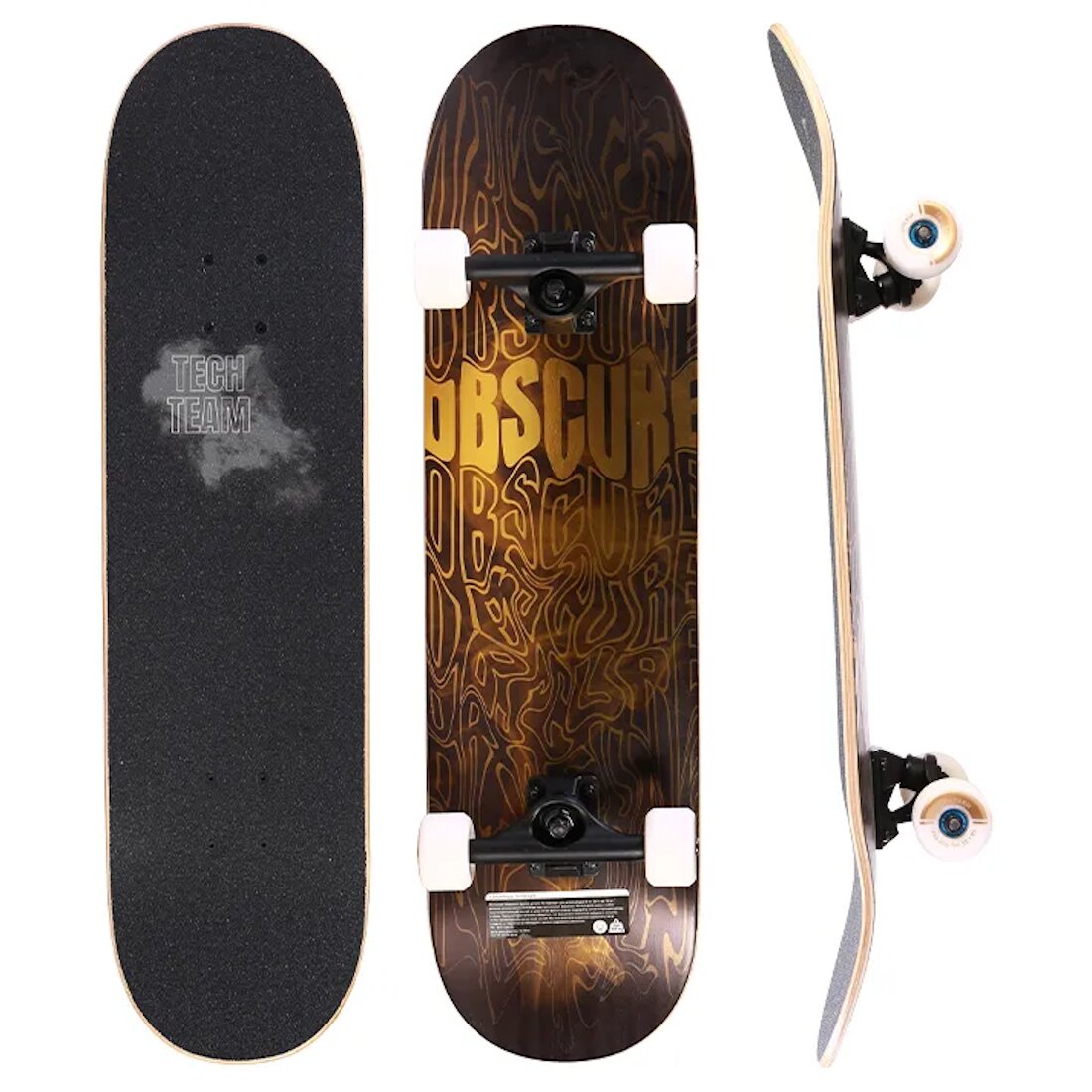 Скейтборд Tech Team "Obscure", 31.5x8.25, Abec 9, до 100кг - Gold