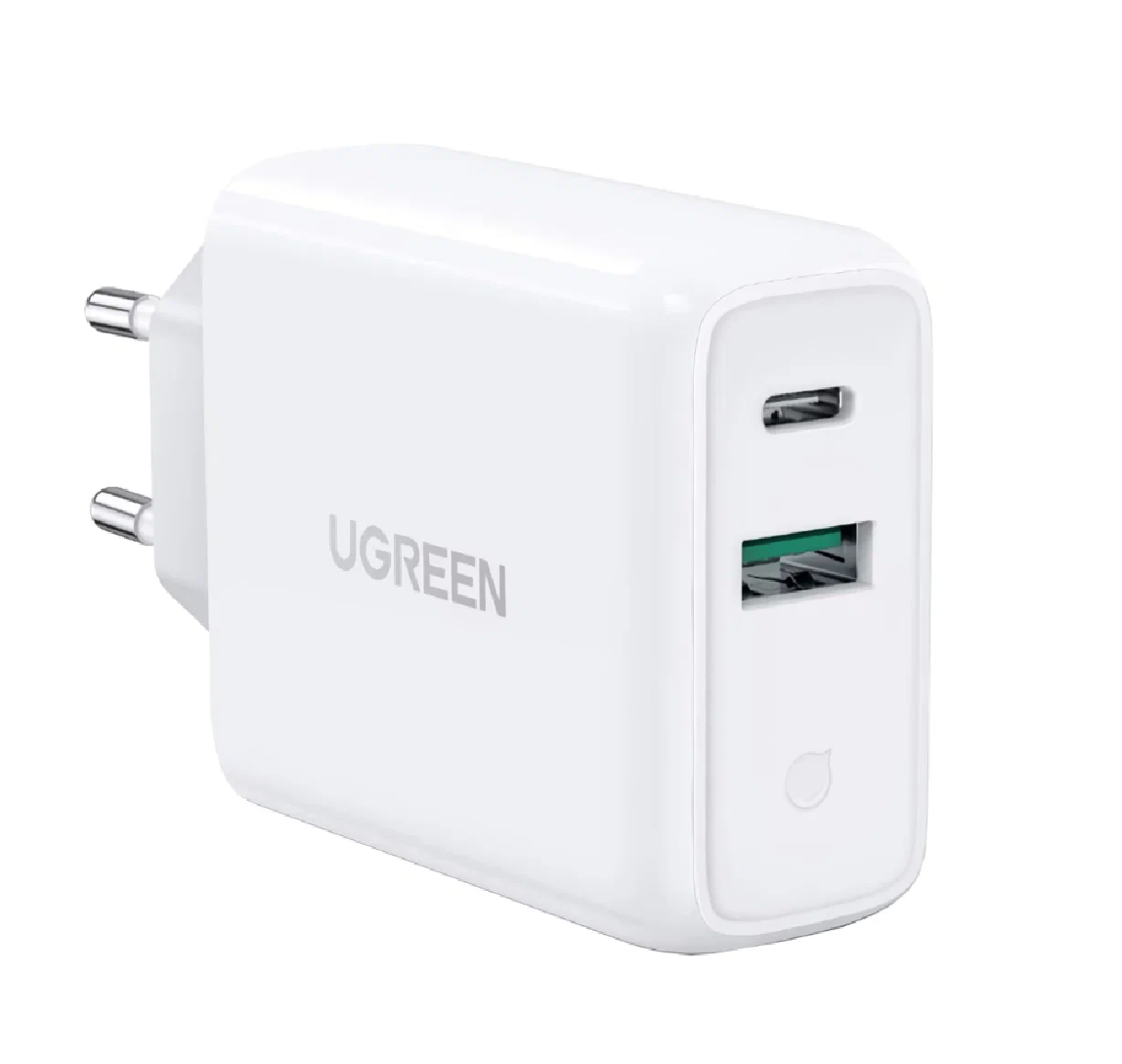 Сетевое зарядное UGREEN 38W (A+C) Wall Charger EU CD170 White (60468)