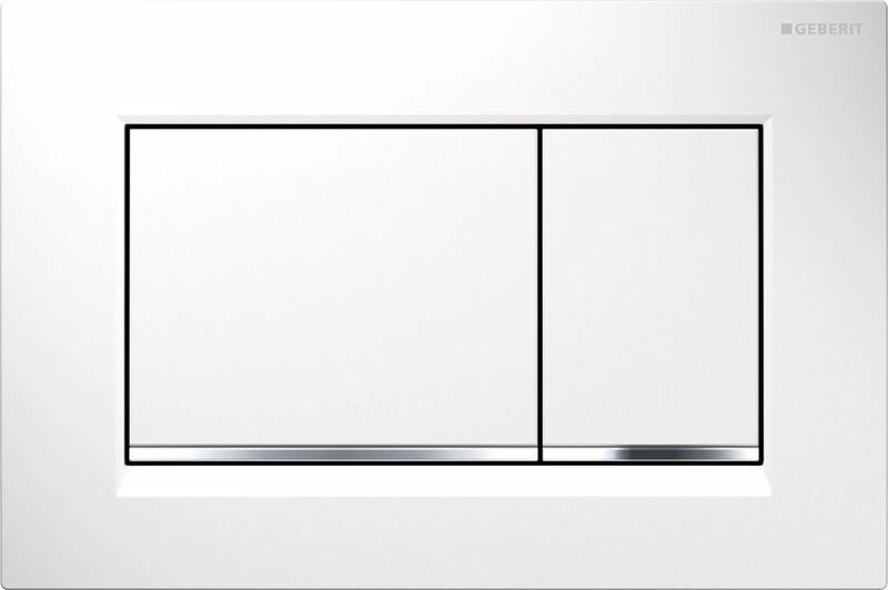 Смывная клавиша Geberit Sigma 30 белый, с полосками хром глянец