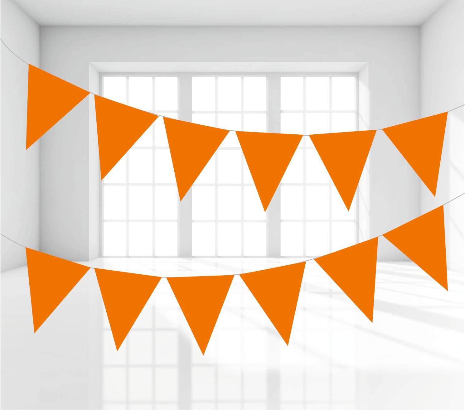 Гирлянда-вымпел Оранжевая, 14 вымпелов для украшения помещения