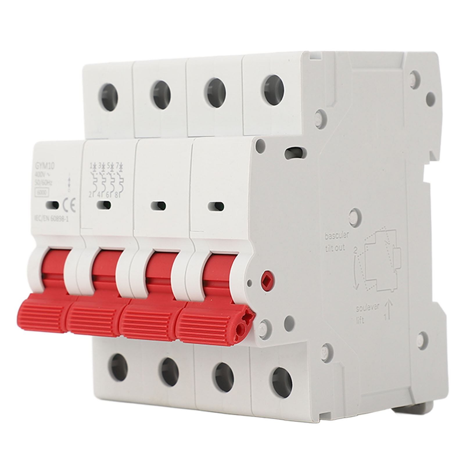 4-полюсный автоматический выключатель, миниатюрный автоматический выключатель, малый воздушный выключатель для электрооборудования 400 В GYM10 6KA 25A