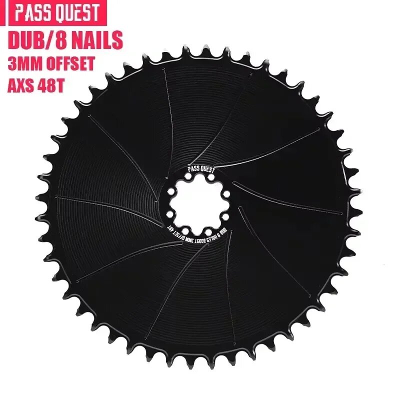 Звездочка Pass Quest 48T, 3мм, SRAM AXS 12s, черная