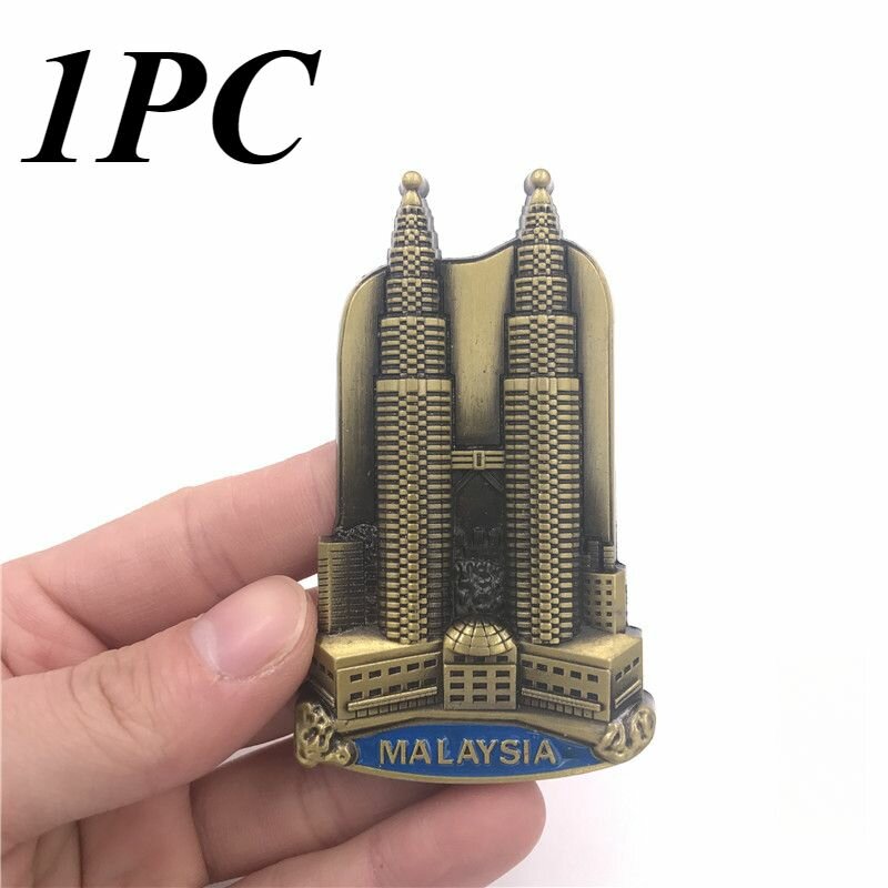 1pc 3D металлический холодильник магнит, подходящий для коллекции подарков и домашнего украшения