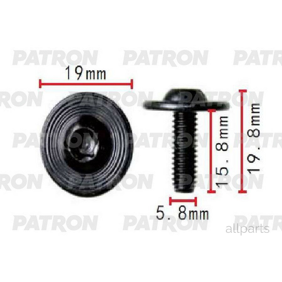 PATRON P37-1535 Винт металлический Audi, Seat, Skoda, Volkswagen применяемость: винт м6х16 torx