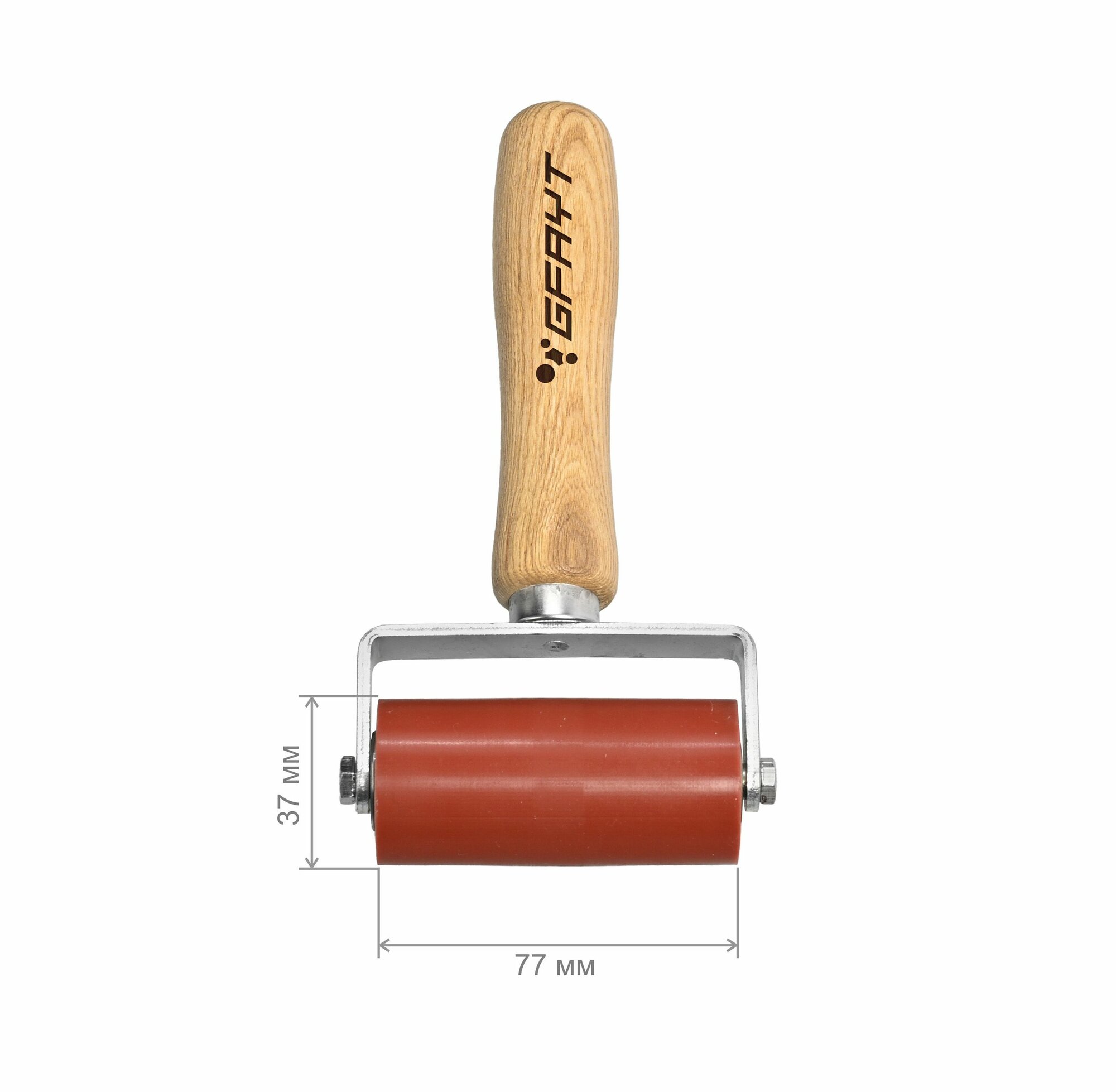 Валик прижимной прикаточный силиконовый 80 мм GFAYT деревянная ручка