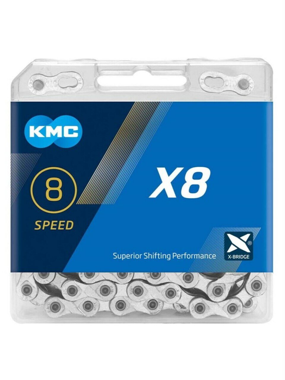 Цепь KMC X8, 7/8 скоростей, 114 звеньев Серебристый
