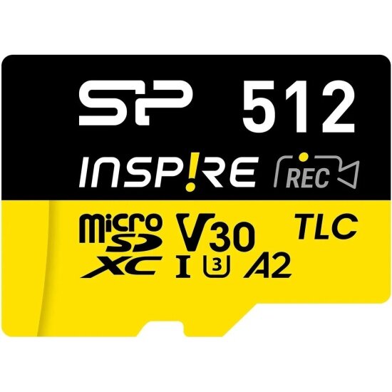 Карта памяти Silicon Power microSDXC 512Gb Inspire UHS-I U3 V10 A2 (170/150 Mb/s)