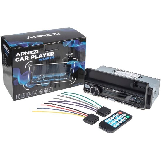 Автомагнитола Arnezi Wave P4 с держателем телефона, 4х25Вт (DSP, Bluetooth, FM, AUX, USB, TF), A2009006