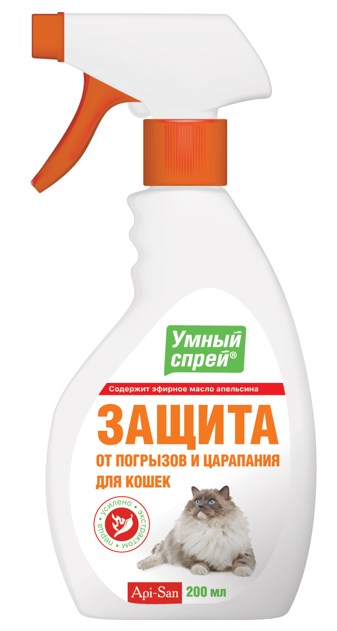 Умный спрей Apicenna Защита от погрызов и царапания для кошек, 200 мл