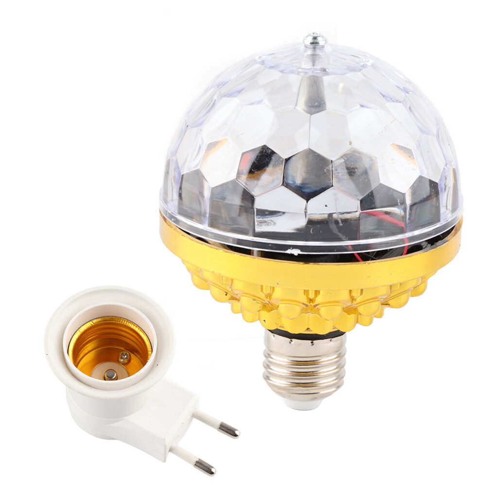Красочный вращающийся шаровой светильник DJ Crystal RGB Party Light Диско-шар Светодиодный RGB стробоскоп для вечеринок Лампа Вращающийся шаровая лампочка с цоколем