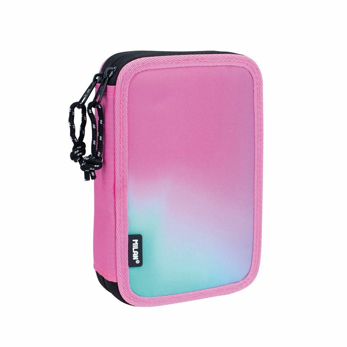 Пенал MILAN "Sunset" 081264SN1P, двухъярусный, с наполнением, розовый