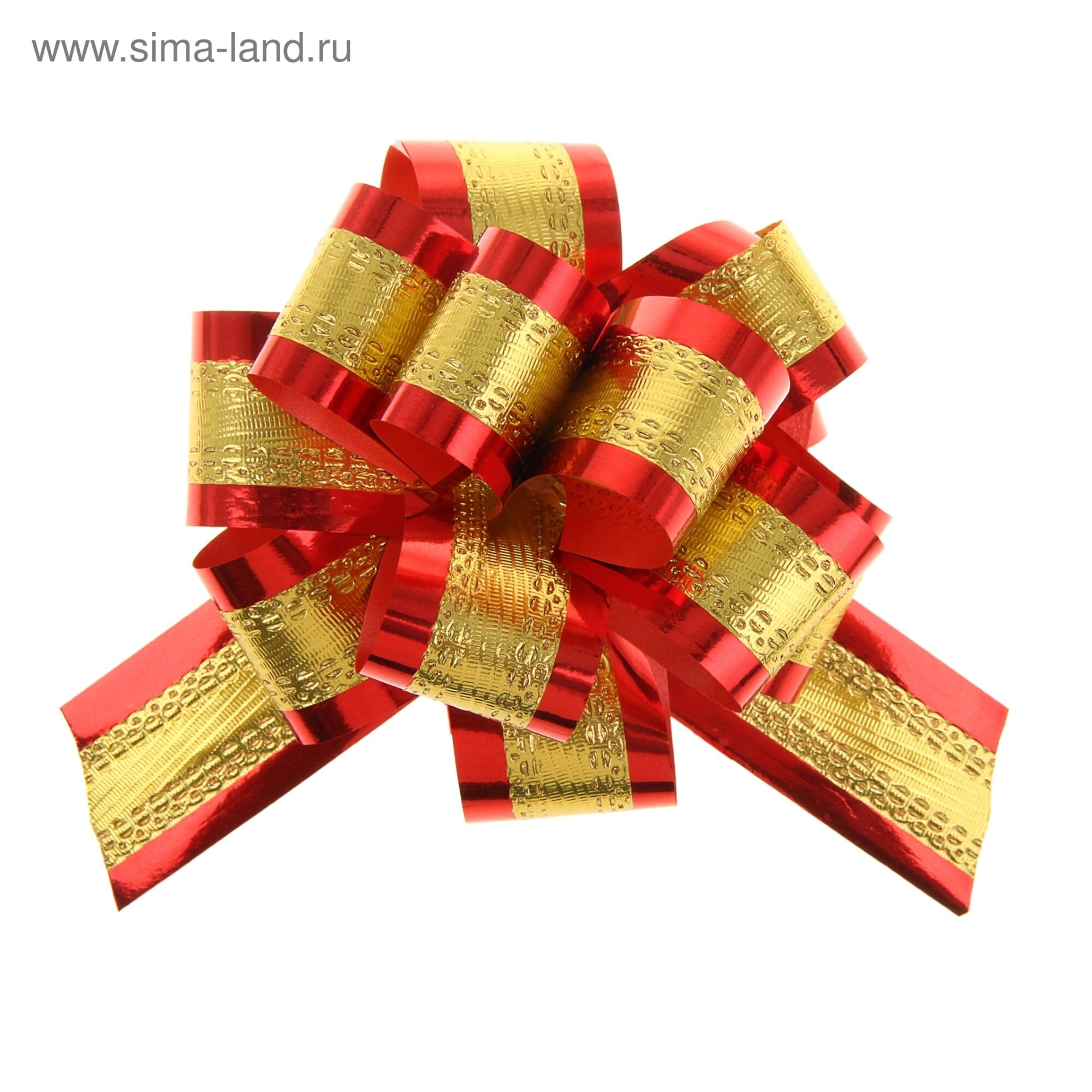 Бант подарочный - шар №3,2 золотой в красном