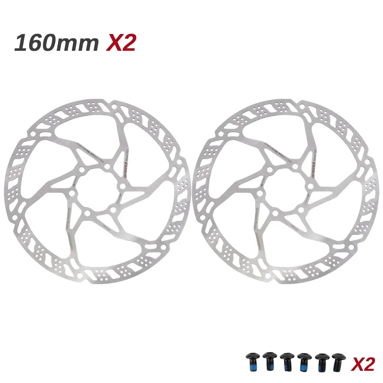 Велосипедный тормозной диск IIIPRO, ротор из нержавеющей стали с 6 болтами для шоссейного велосипеда MTB 160 мм, 180 мм, 203 мм, легкий тормозной ротор, серебристый