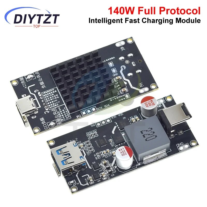 DIYTZT DC 6-30 В 140 Вт многопротокольный настольный интеллектуальный модуль быстрой зарядки высокой мощности для QC4.0 +/5,0 PD PPS FCP SCP SFCP AFC