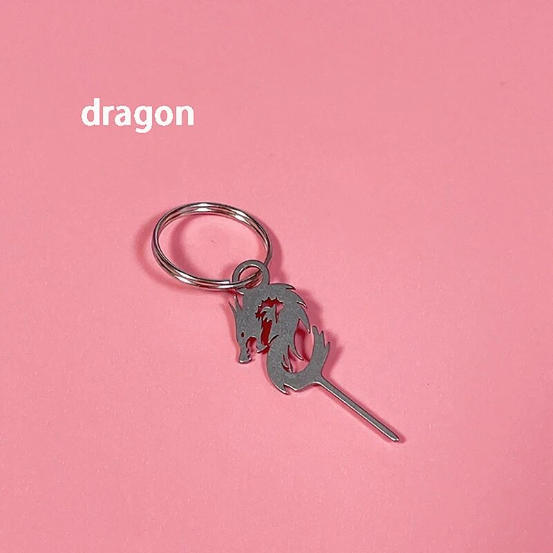 Игла из нержавеющей стали в форме китайского знака зодиака для смартфона, Универсальная игла для извлечения лотка Sim-карты, Инструмент для извлечения ключа, наперсток