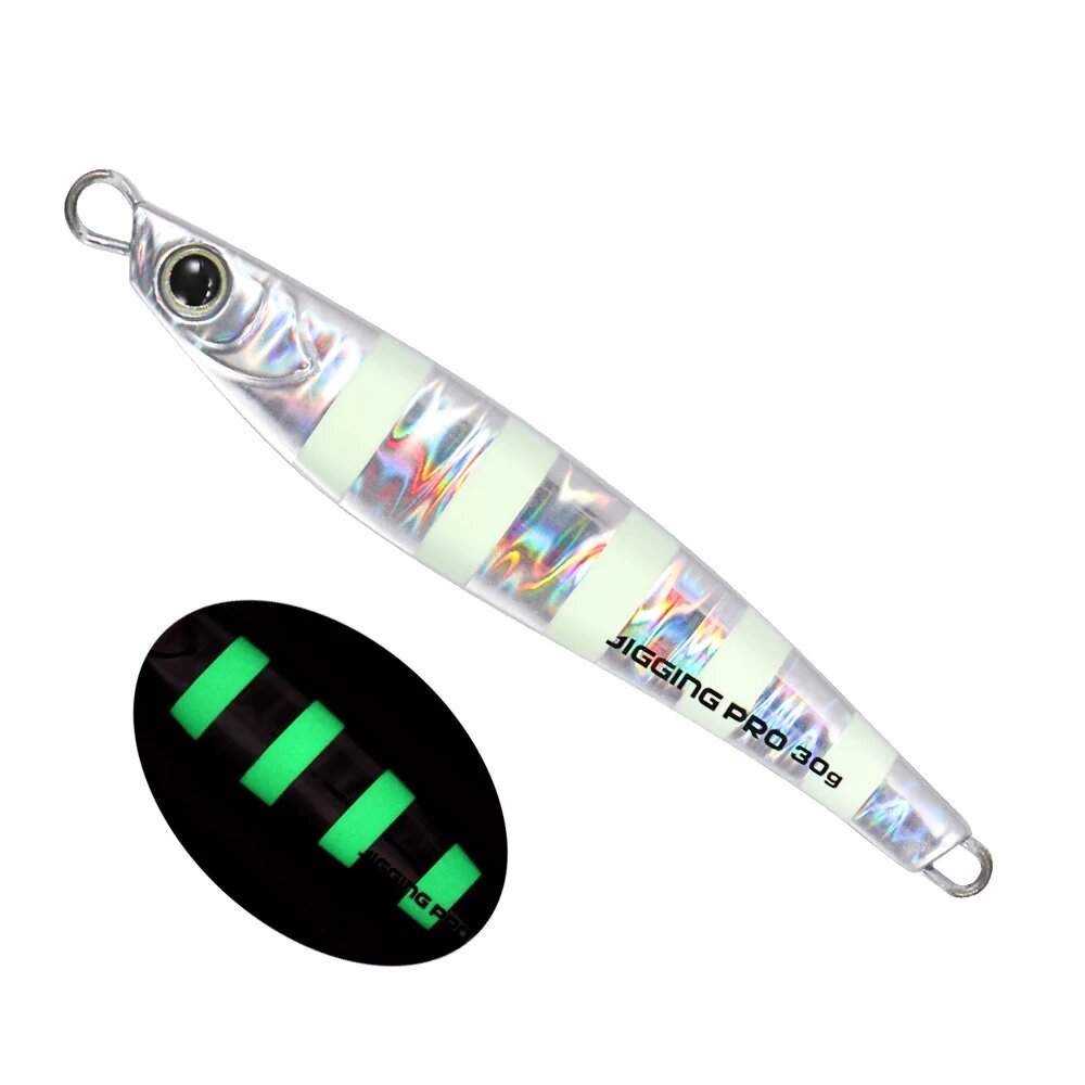 Джиг-приманка JIGGING PRO Jugulo Jig 15г 20г 30г 40г 60г, металлическая приманка 40g, Silver Glow