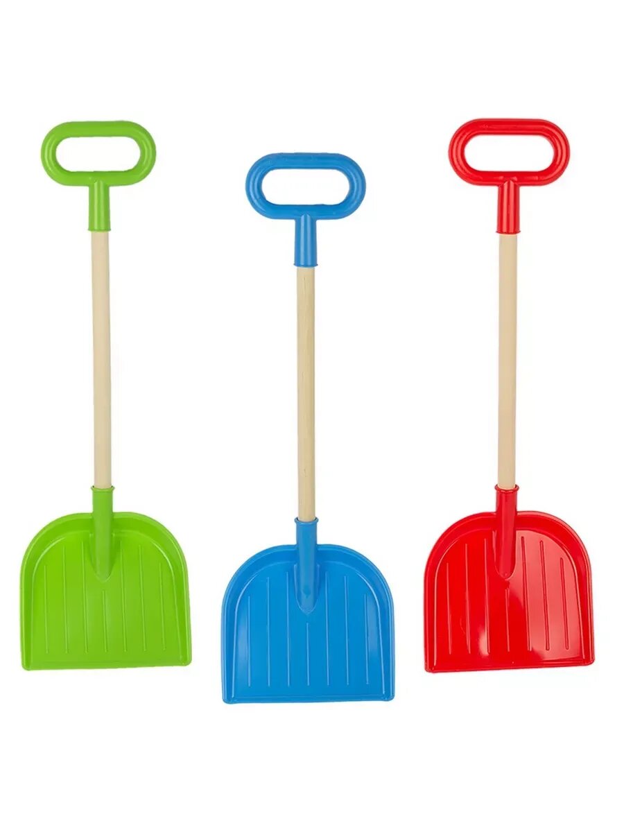 Лопата детская мини, с деревянной ручкой, Микс