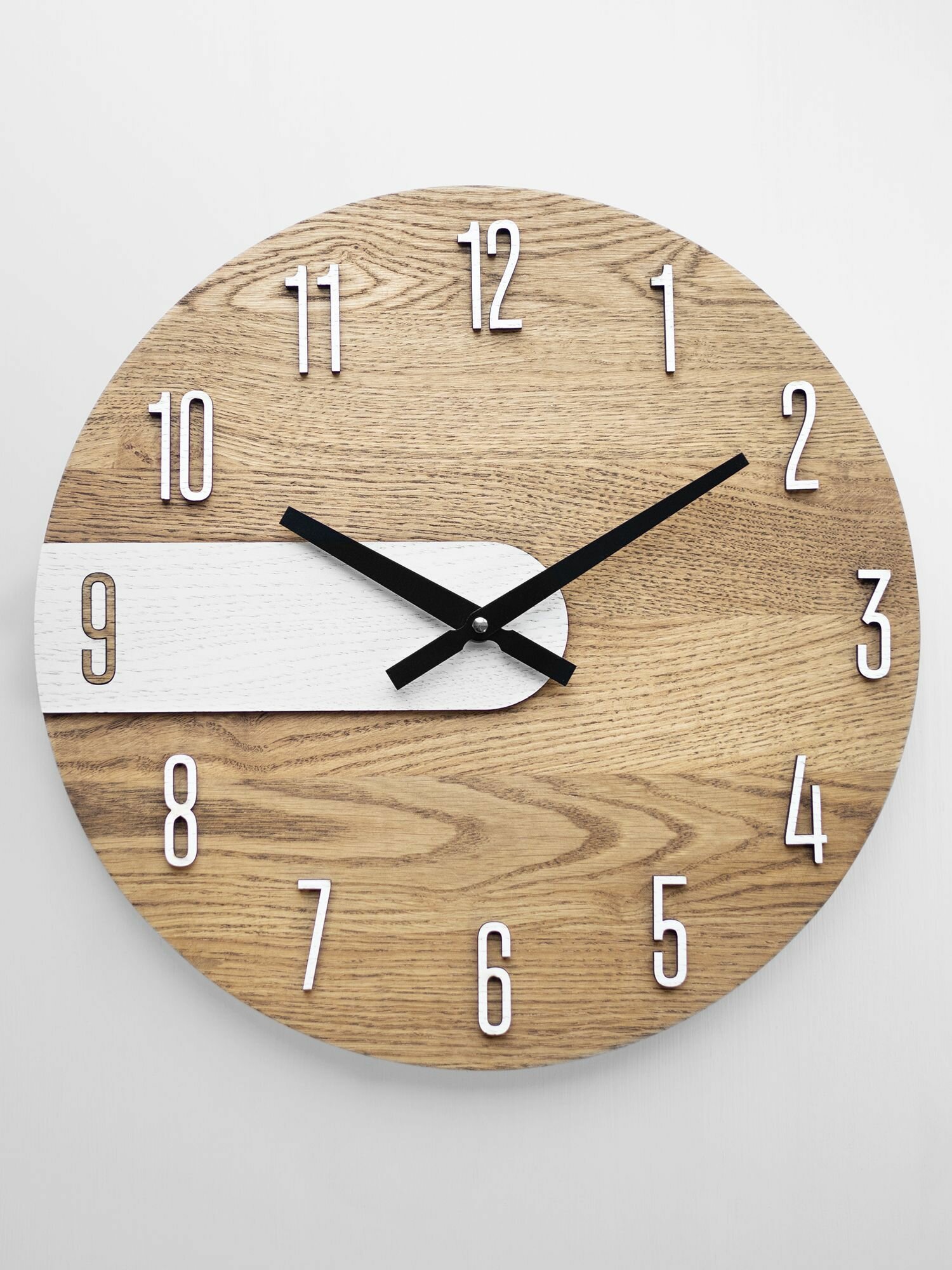 Часы настенные деревянные ручной работы в стиле лофт с тихим механизмом