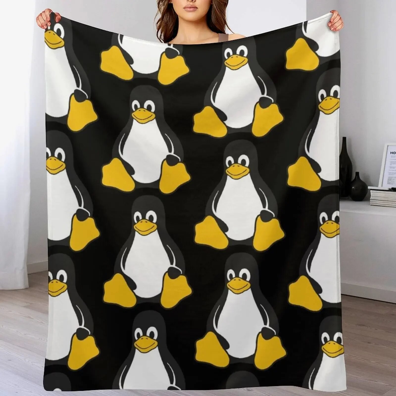 Одеяло Linux Tux, одеяла для диванов, одноместные диваны, меховые одеяла, 150x125cm(60x50in)