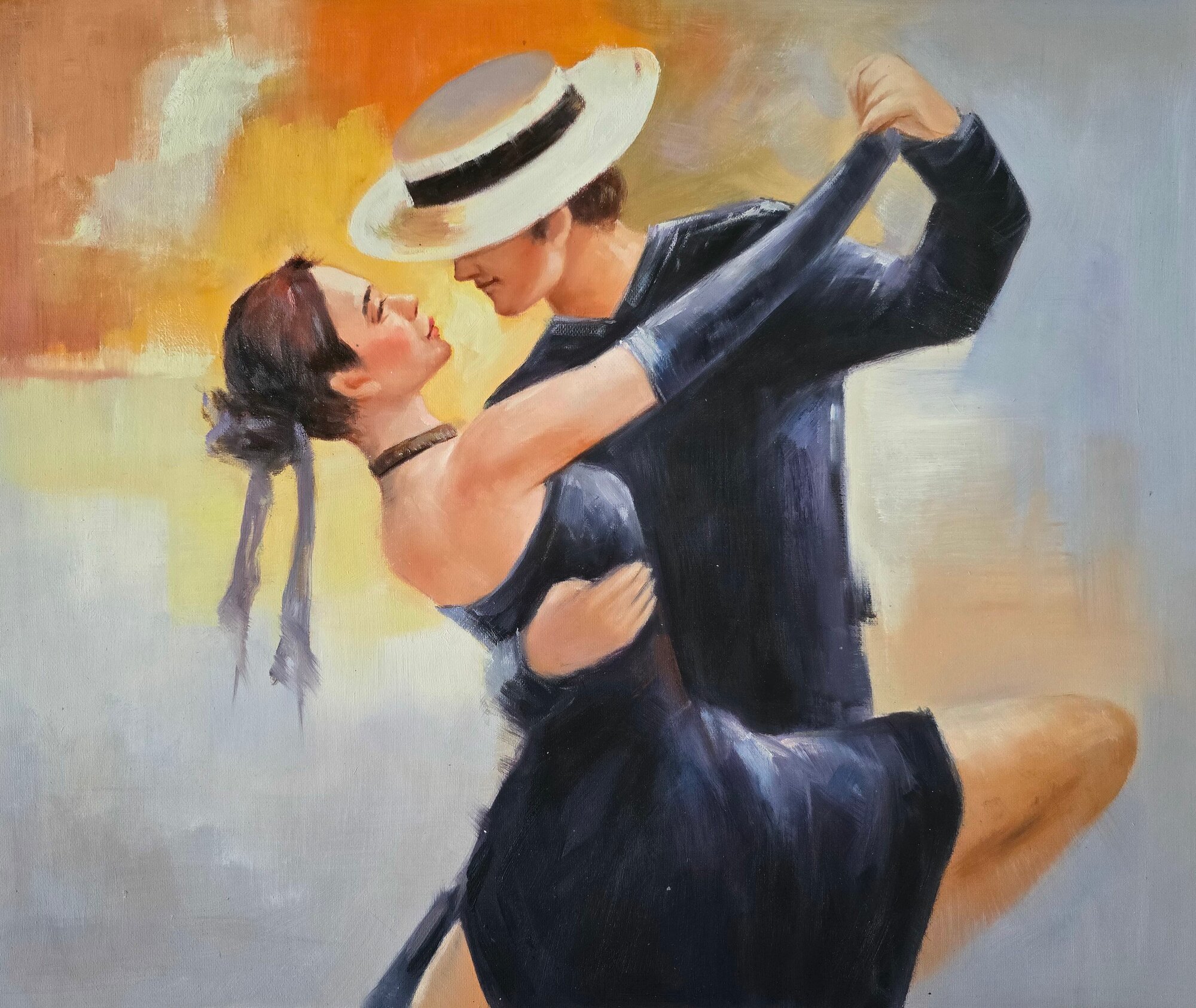Картина маслом ручной работы на подрамнике 60х50 см "Танго"