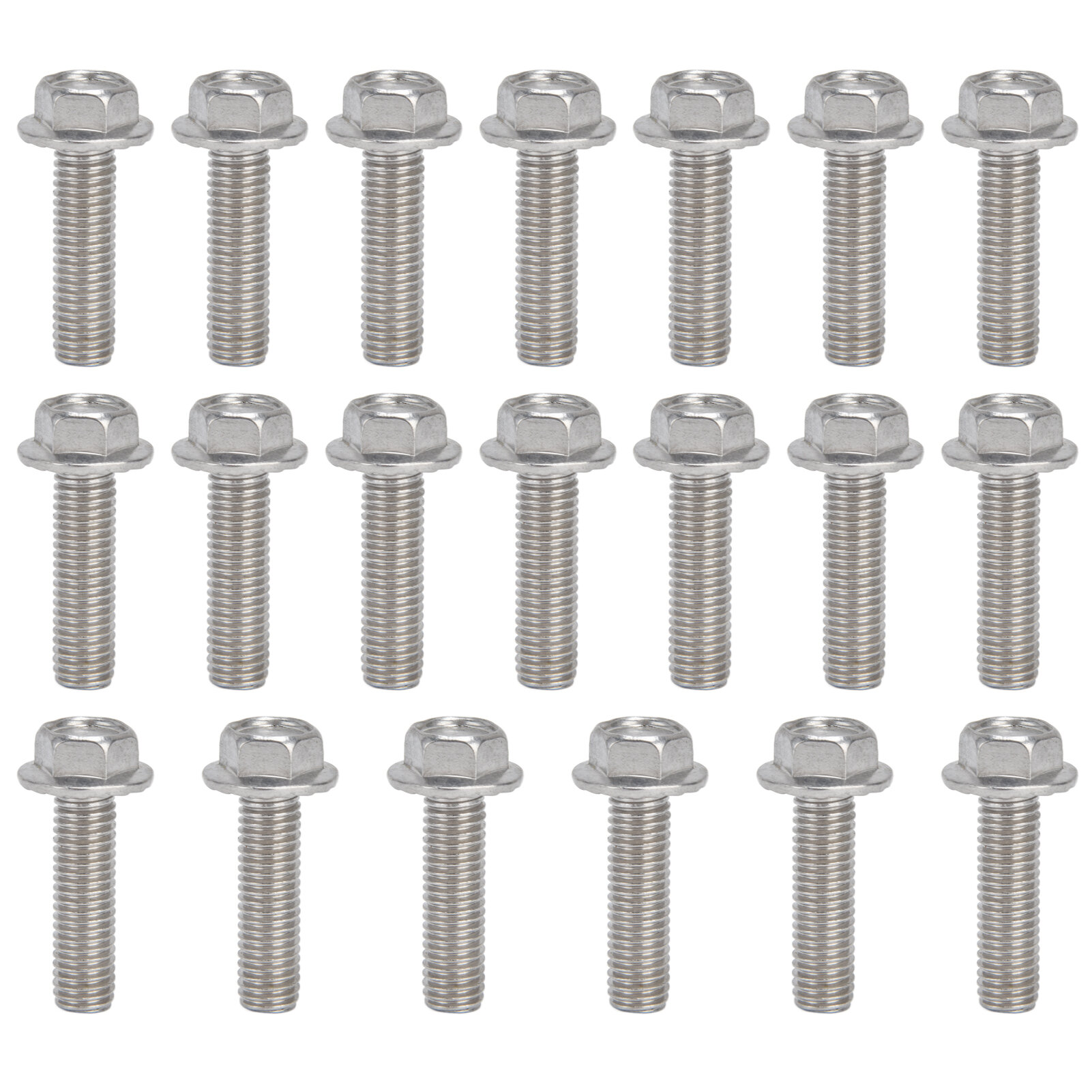 20 шт. болтов M10x1.5 из нержавеющей стали A2-70 с фланцем и шестигранной головкой, с прокладкой, DIN6921M10x35
