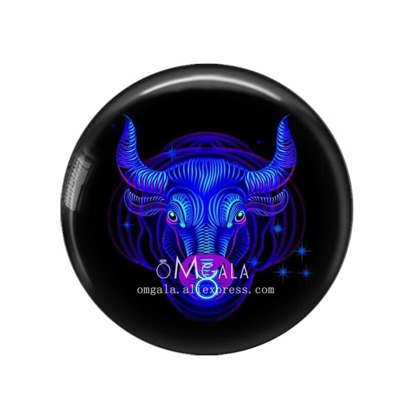 Стеклянные кабошоны OMGALA 12 шт. Черный, 25 мм, E