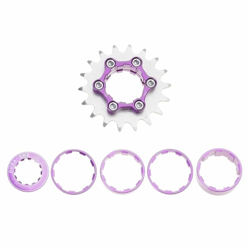 16T 18T Звезды для односкоростных велосипедов, Фиолетовый 18T с гаской
