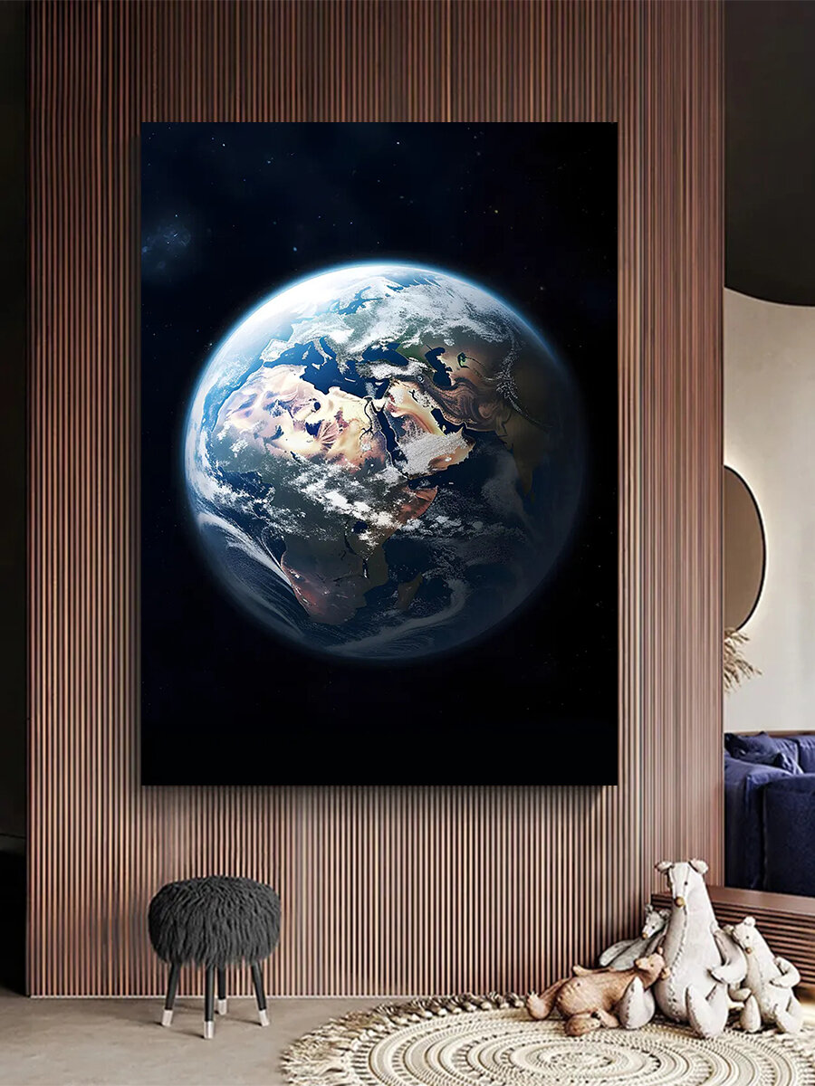 Картина интерьерная на стену - "Космос, планета земля" , 60х80 см.