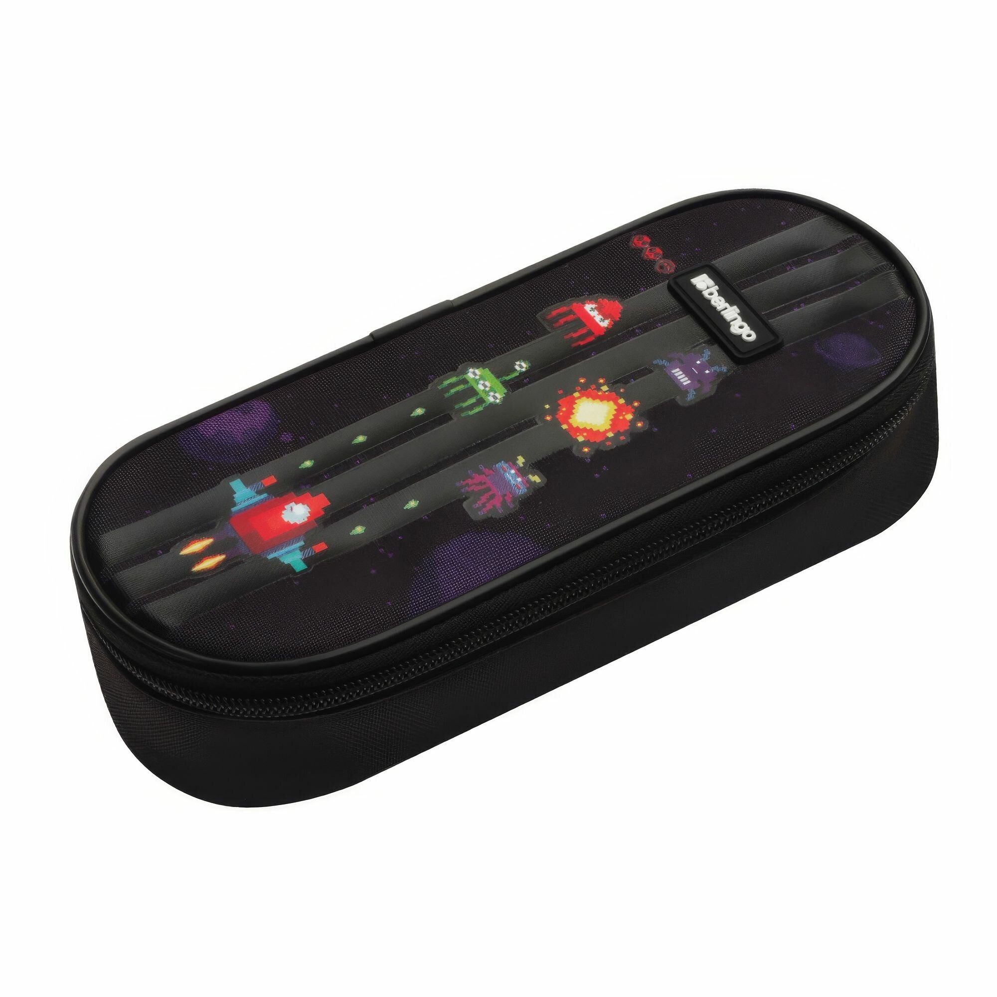 Пенал-косметичка Berlingo "Space Battle", 220*90*45 мм, полиэстер, черный