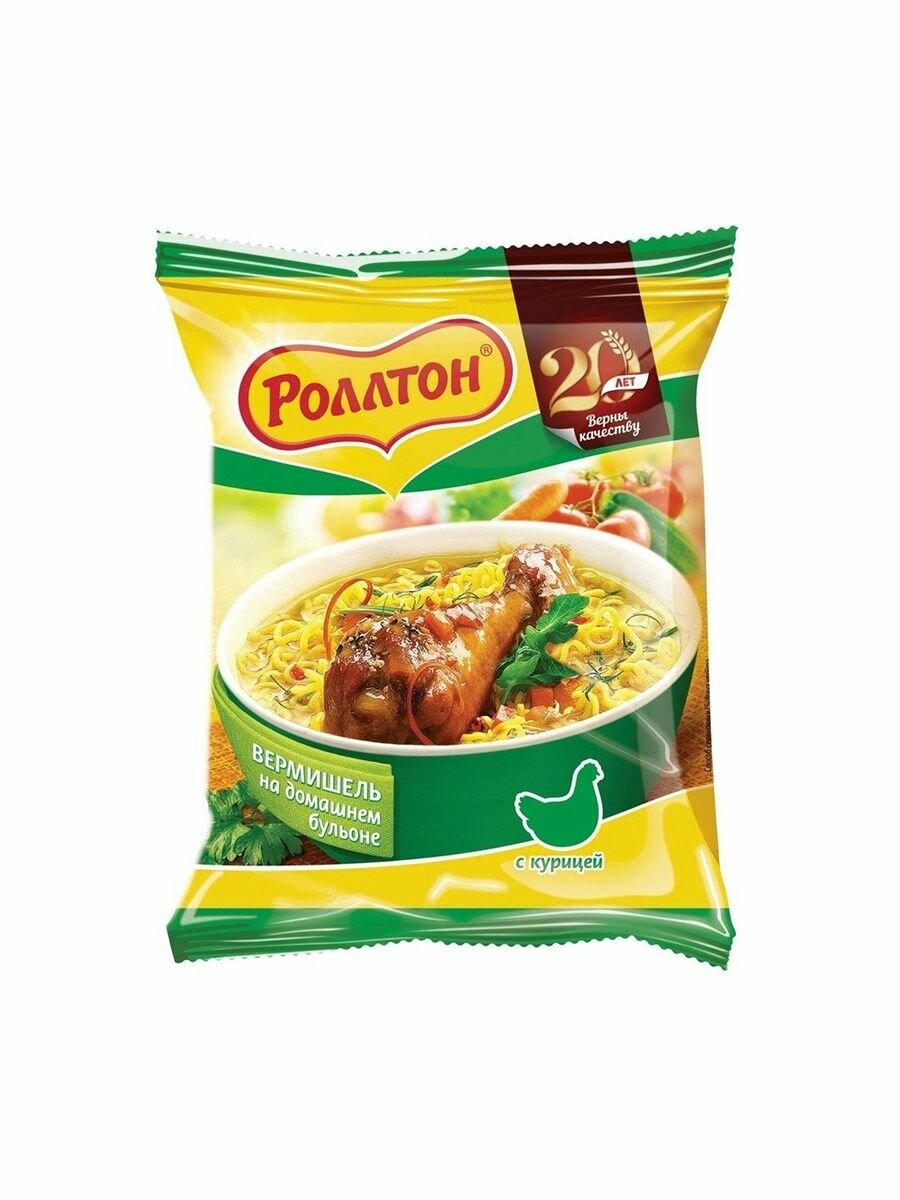 Вермишель быстрого приготовления с курицей, Роллтон, Россия, 60 г