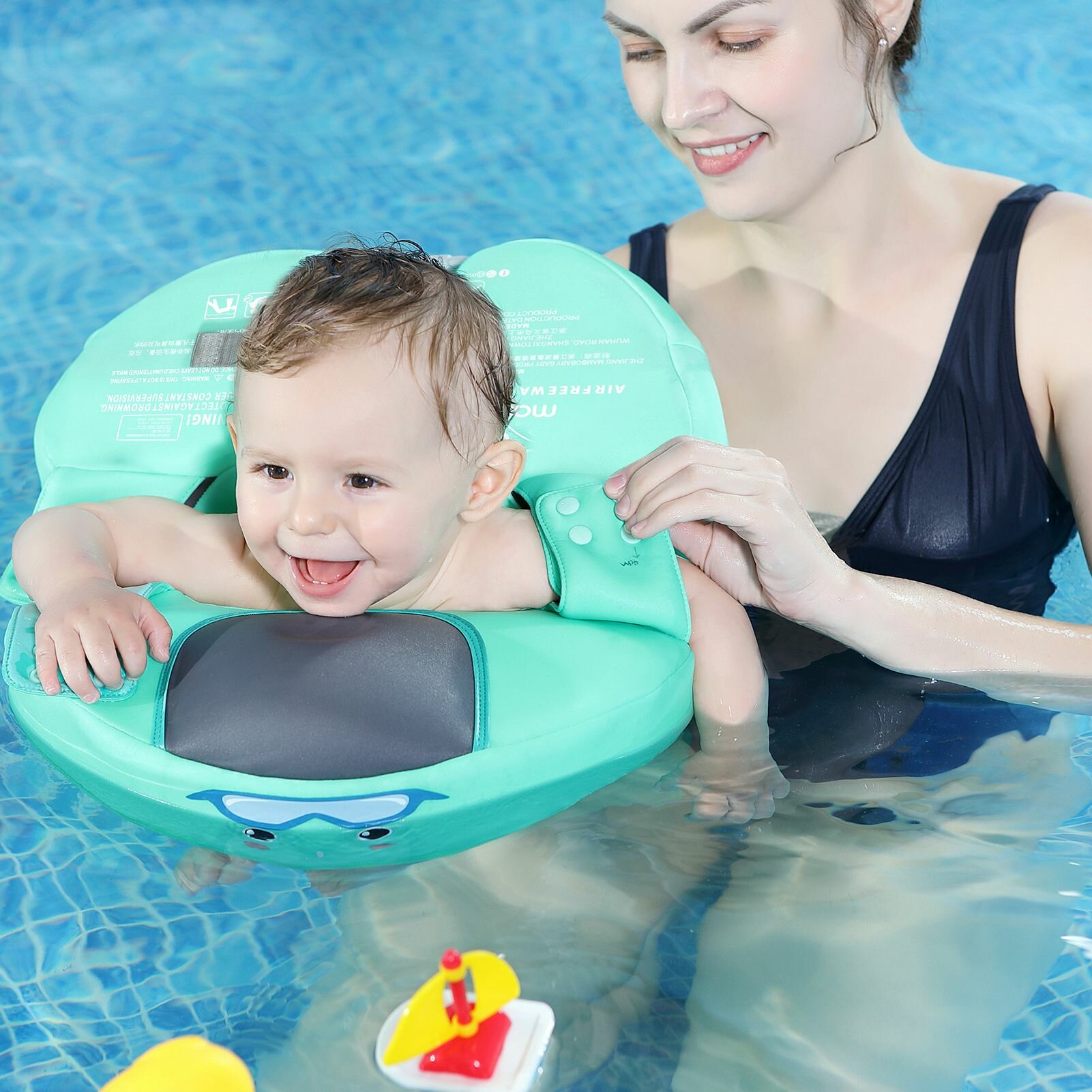 Ненадувной детский круг под мышку для плавания, лежачий круг в бассейн (8-36 мес.)