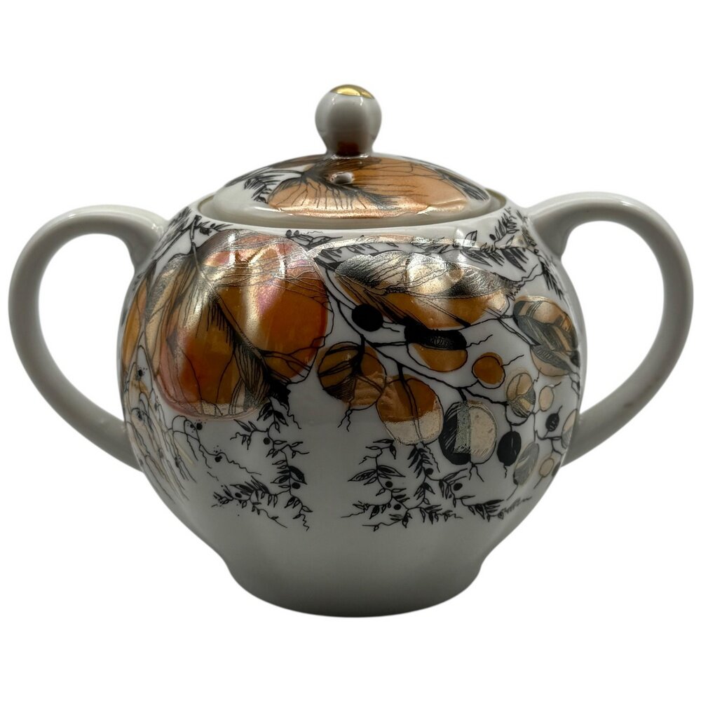 Сахарница "Золотая осень" (Мой сад), автор Яковлева С. Е, 1970-1986 гг, ЛФЗ, СССР