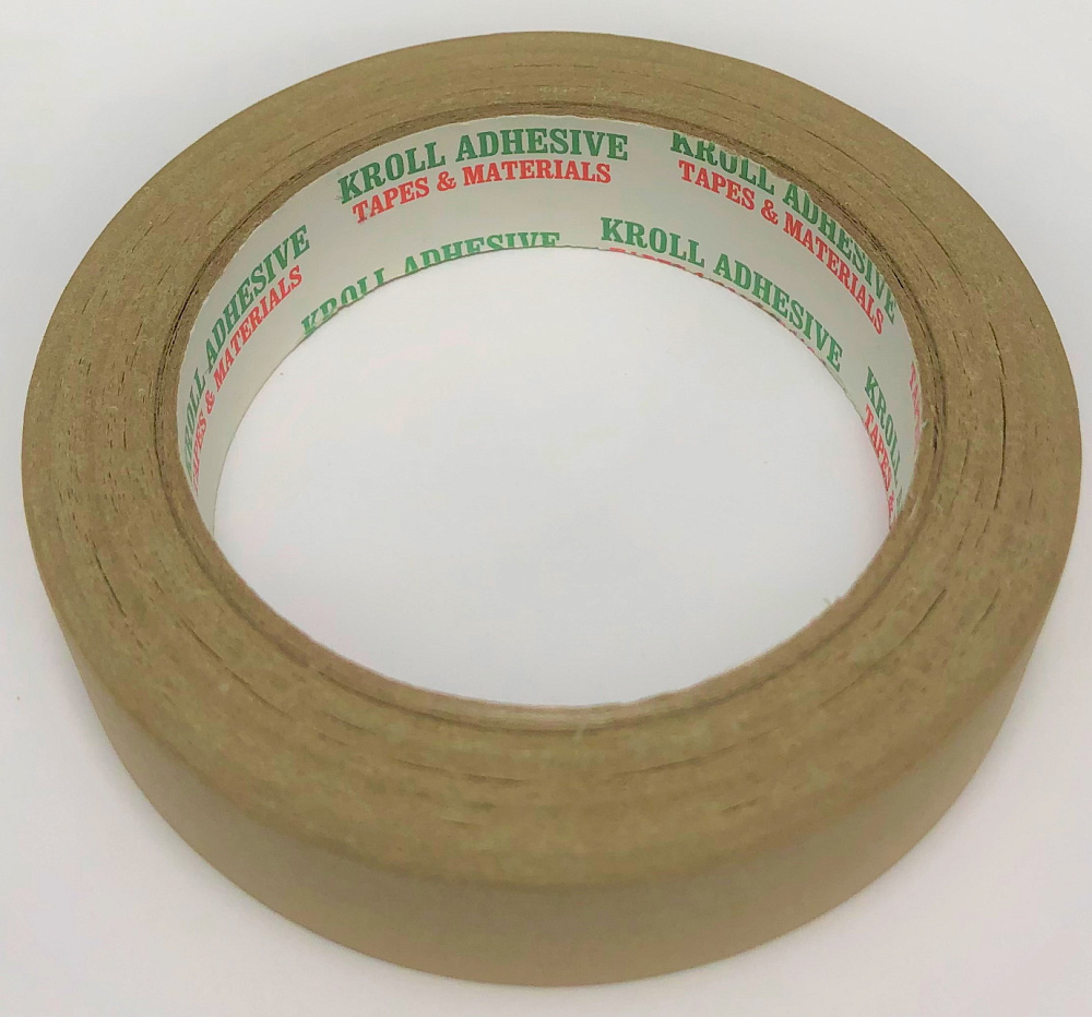 Малярная лента Kroll / Кролл автомобильная термостойкая на крепированной бумаге, цвет бежевый, ширина 25мм, длина 40м / скотч
