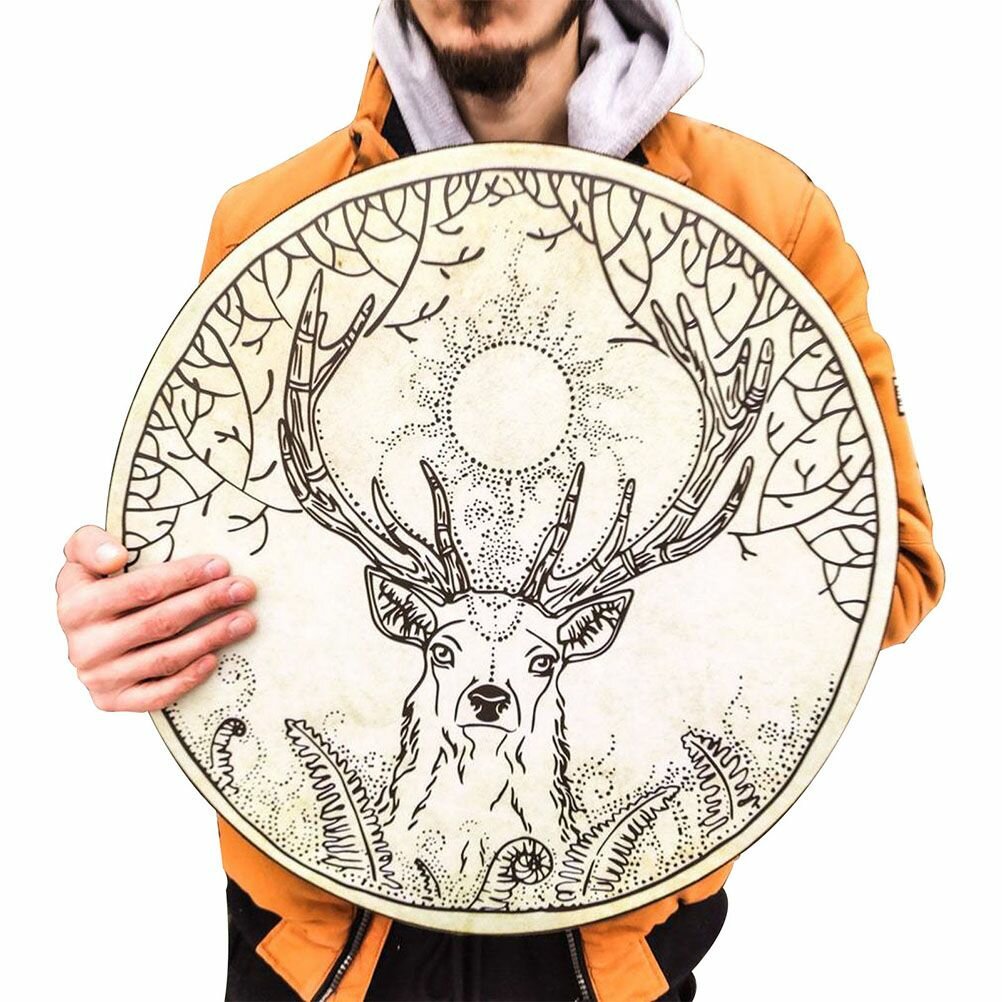 Шаманский барабан ручной работы из натуральной кожи