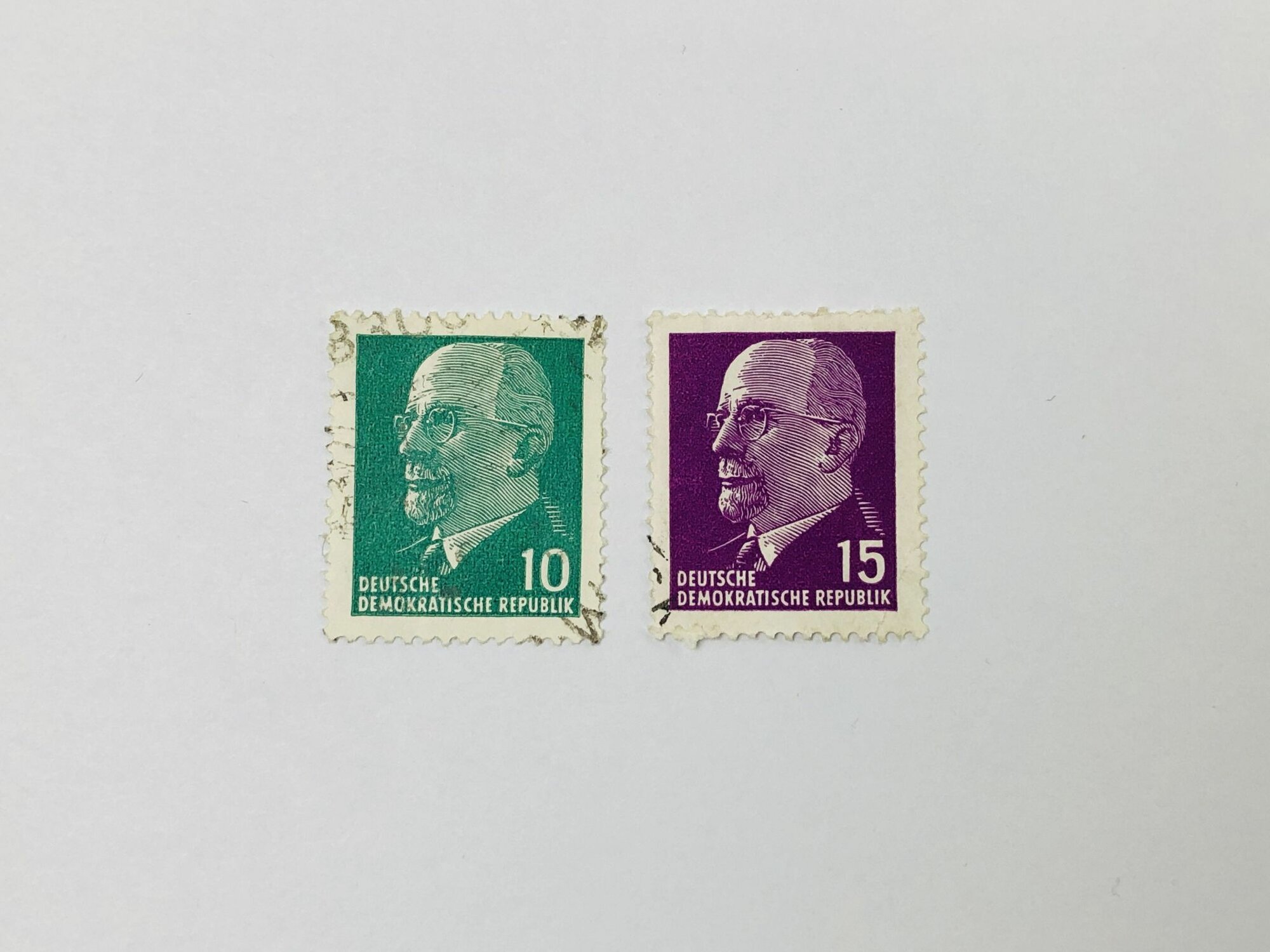 Почтовые марки Стандартный выпуск. Председатель Государственного совета Вальтер Ульбрихт. Неполная серия. Персоналии. Германия (ГДР). 1961. Михель: DD 846-847. Гашен